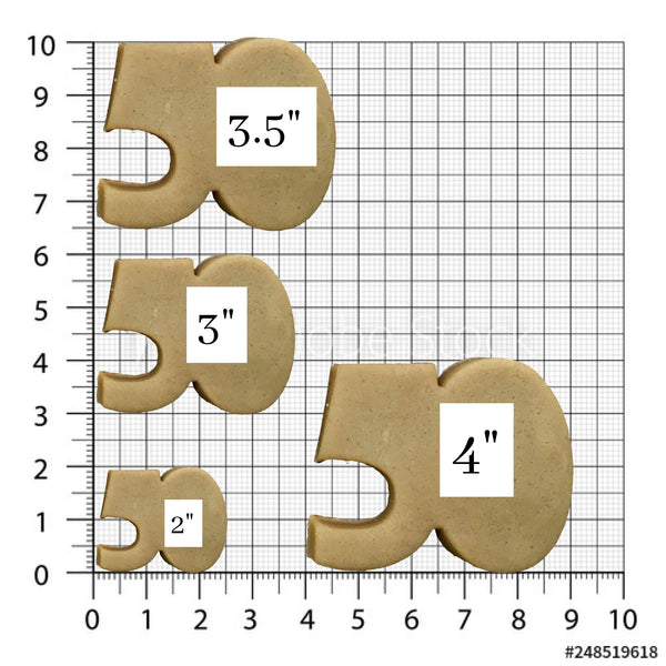 Number 50 Cookie Cutter/Dishwasher Safe | Sweet Prints Inc.