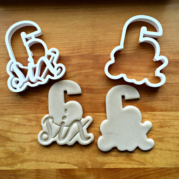 Set of 2 Lettered Number 6 Cookie Cutters/Dishwasher Safe | Sweet ...