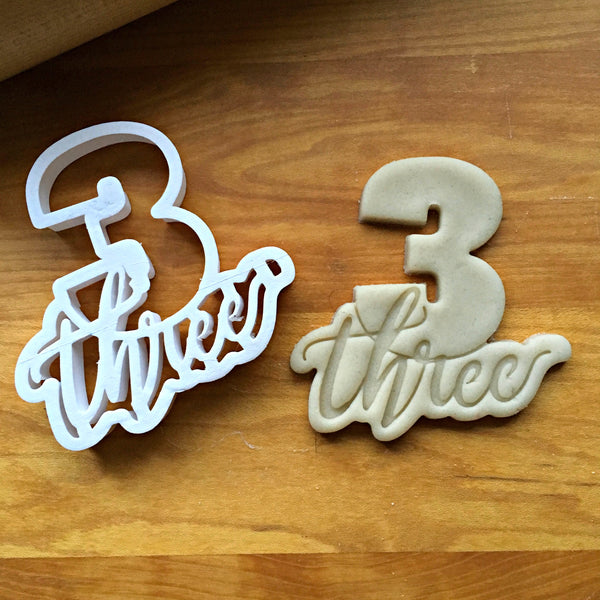 Lettered Number 3 Cookie Cutter/Dishwasher Safe | Sweet Prints Inc.