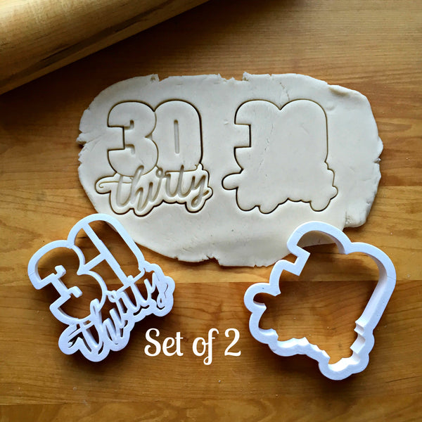 Set of 2 Lettered Number 30 Cookie Cutters/Dishwasher Safe | Sweet ...