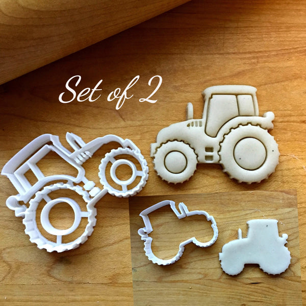 Set of 2 Modern Tractor Cookie Cutters/Dishwasher Safe | Sweet Prints Inc.